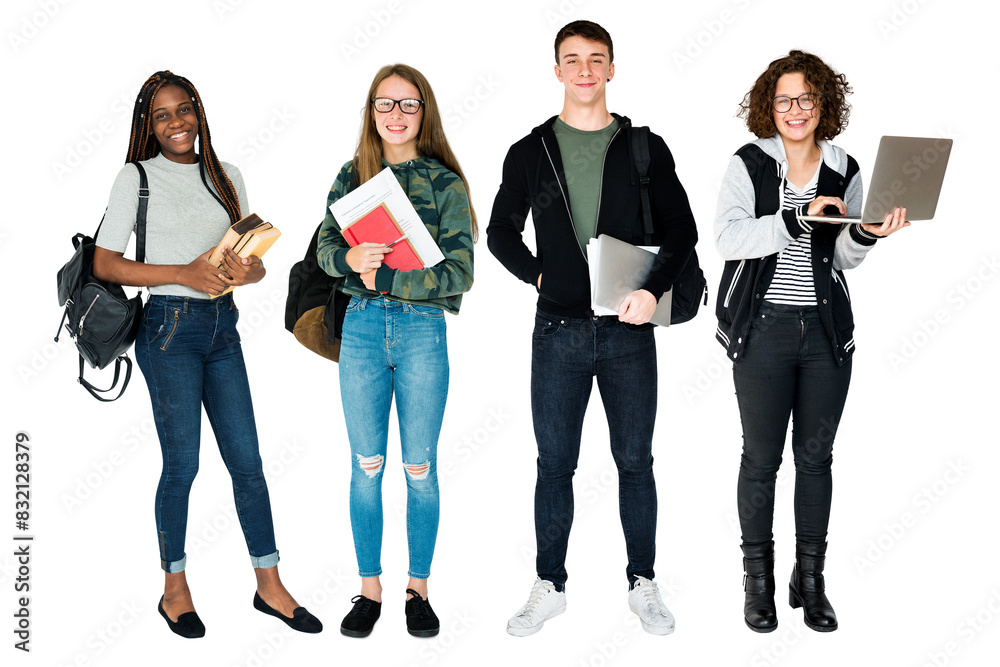 Students with books png sticker, transparent background Stock Photo ...