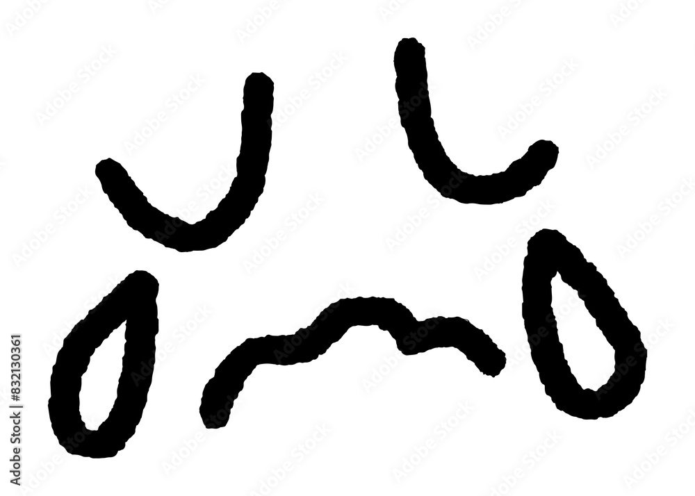 Crying face png sticker, emoticon doodle, transparent background Stock ...