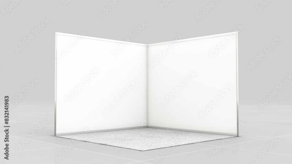 White Blank exhibition booth stand stall for mockup, Two side open ...