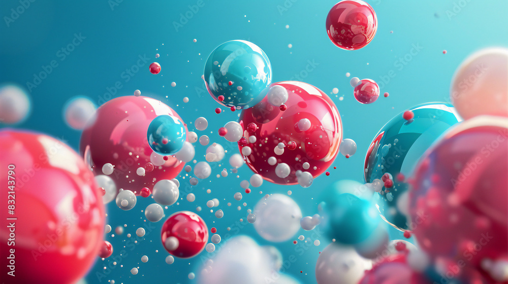 vibrant and playful image featuring an array of colorful spheres ...