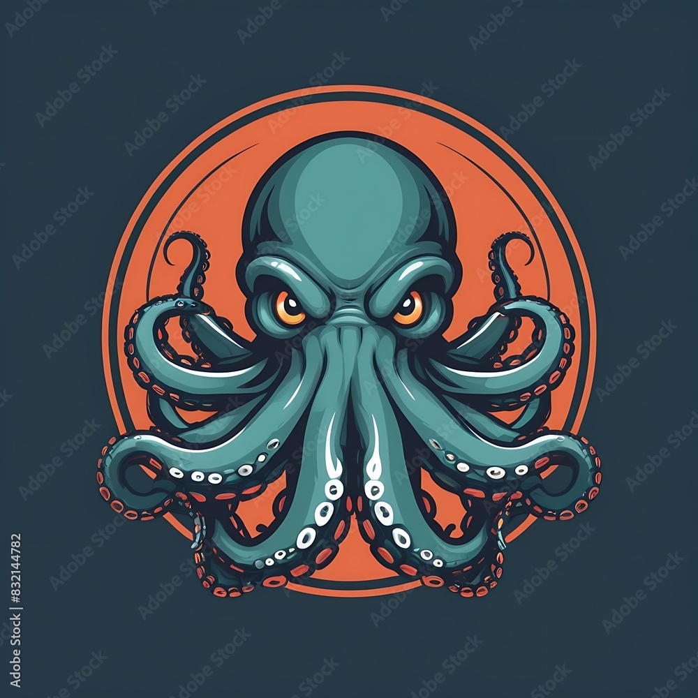 Angry Octopus Cartoon Vector Icon Illustration. Animal Nature Icon ...