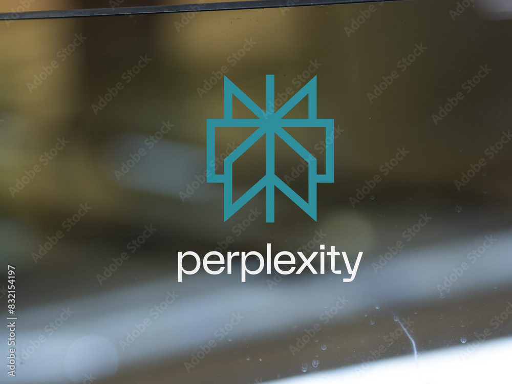 May 28th 2024, logo of perplexity AI on a window. Stock Photo | Adobe Stock