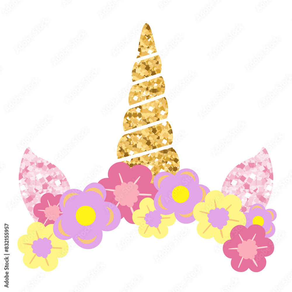Cute unicorn horn design element transparent png Stock Illustration ...