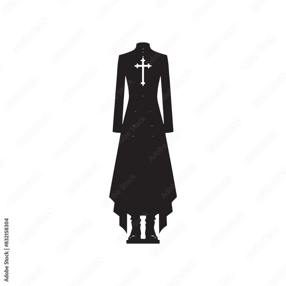 Gothic attire silhouette perfect for dark-themed design projects ...