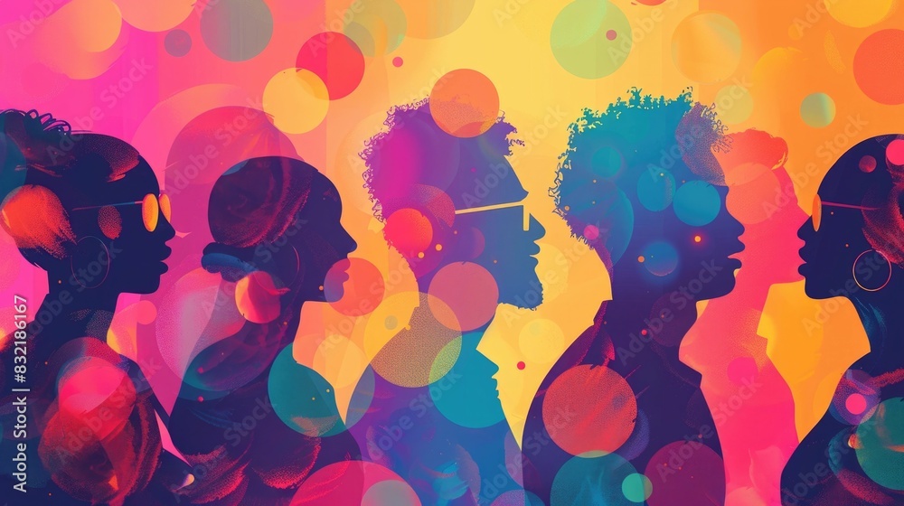 Colorful abstract depicting the vibrant energy and diversity of a ...