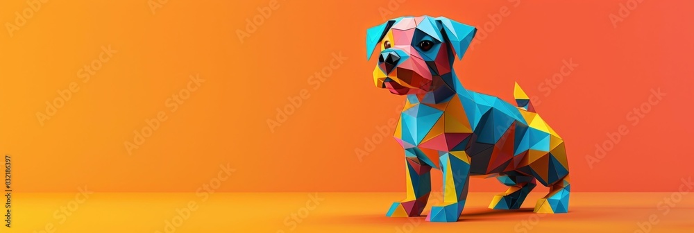 Visually striking low poly dog model with a playful and charming ...