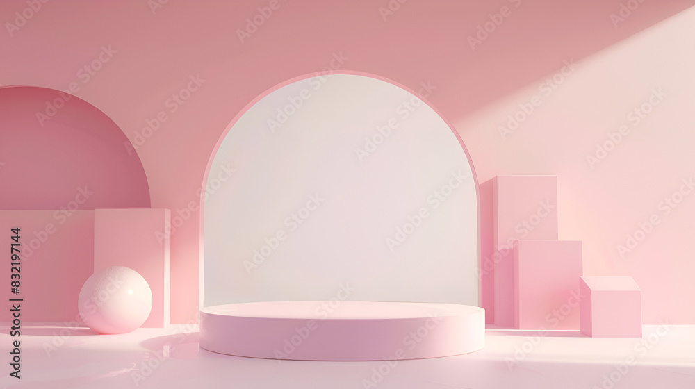 Empty room space 3D Render Interior Backdrop,Product Presentation ...