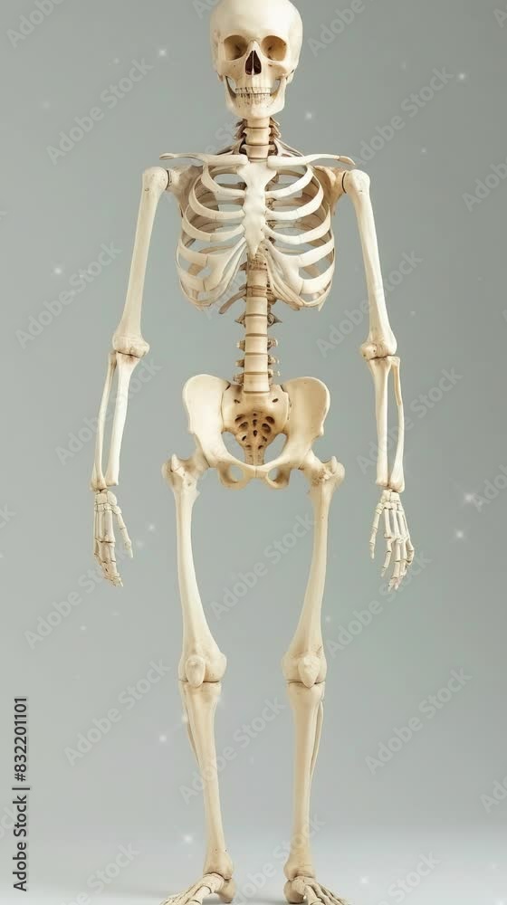 Human skeleton replica scanning with clear background video for science ...