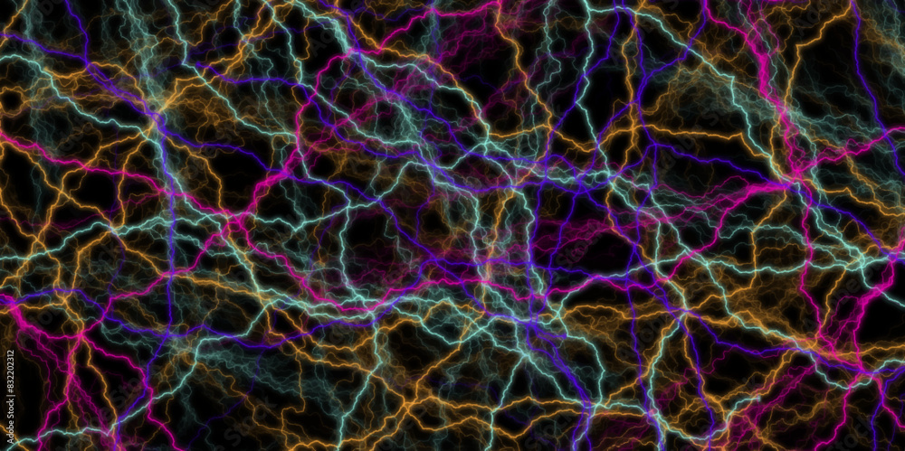 Lightning flash on black background. lightning in the night sky ...