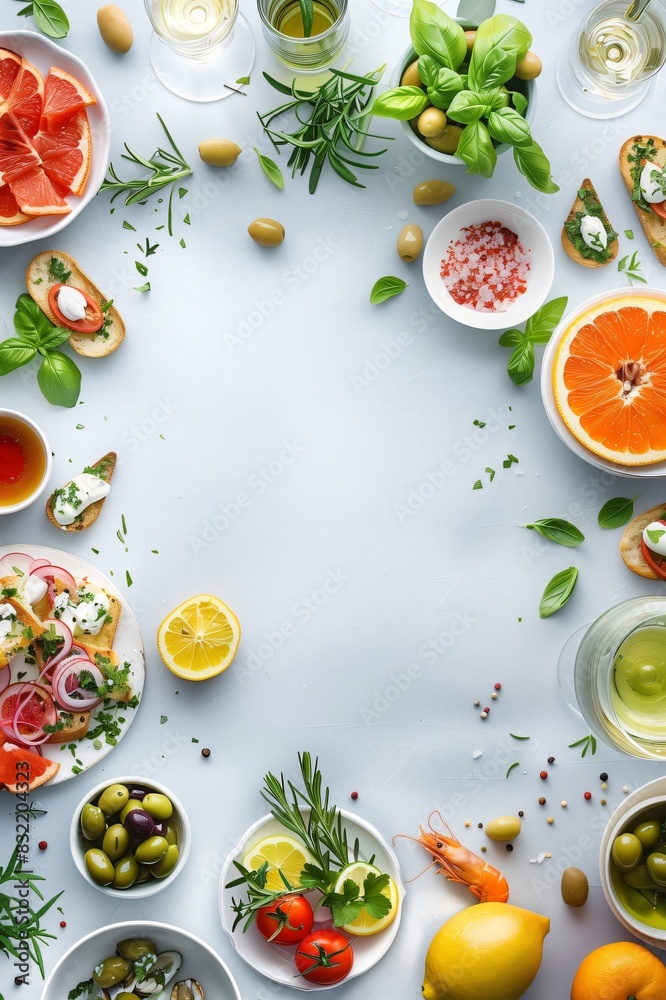 Modern mediterranean restaurant menu template featuring food ...