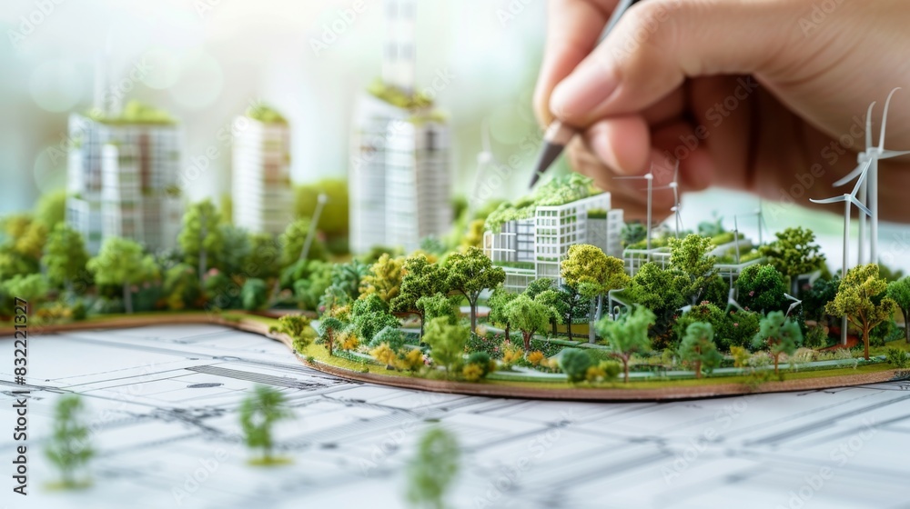 Sustainable City Planning Concept with Green Architecture - Generative ...