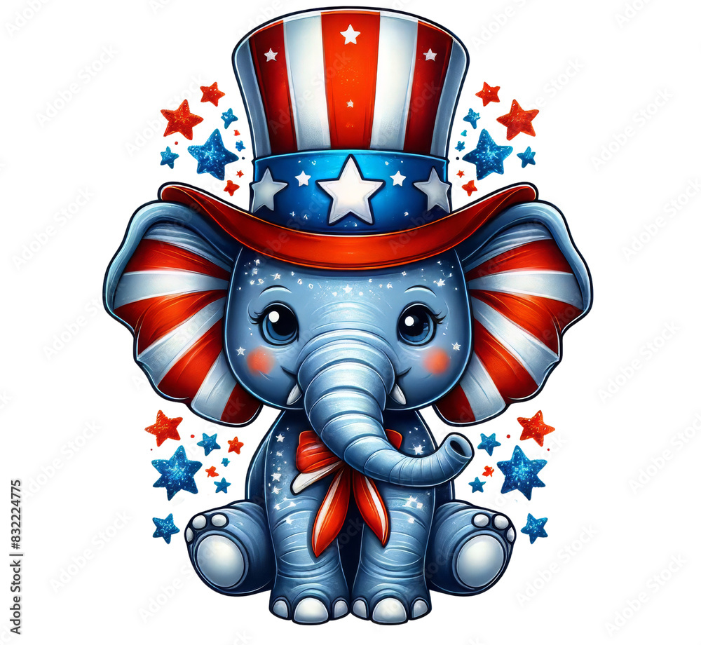 elephant Sublimation clipart for 4th july t on transparent background ...