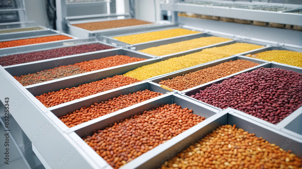 Detailed view of automated seed sorting and processing systems in a ...