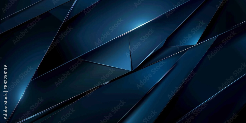 Abstract geometric blue background with sharp angles and layered gradients creating a sleek and ...