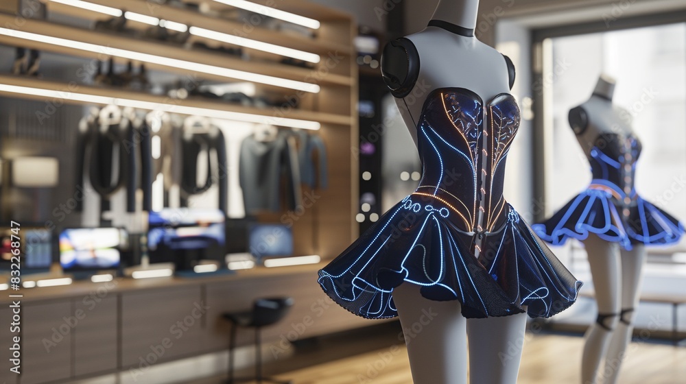 A prototype of smart dancewear displayed in a design studio ...