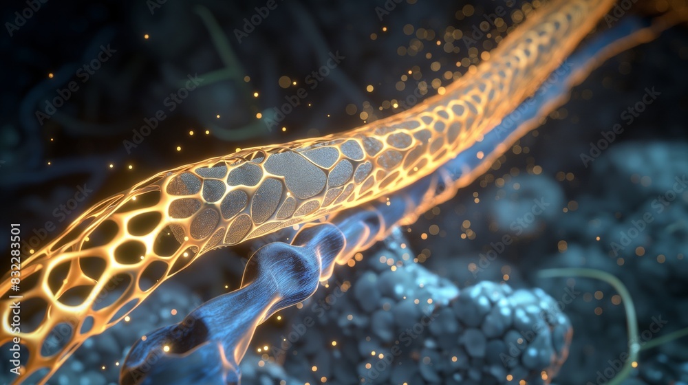A visualization of a nanocomposite used in prosthetics, highlighting ...