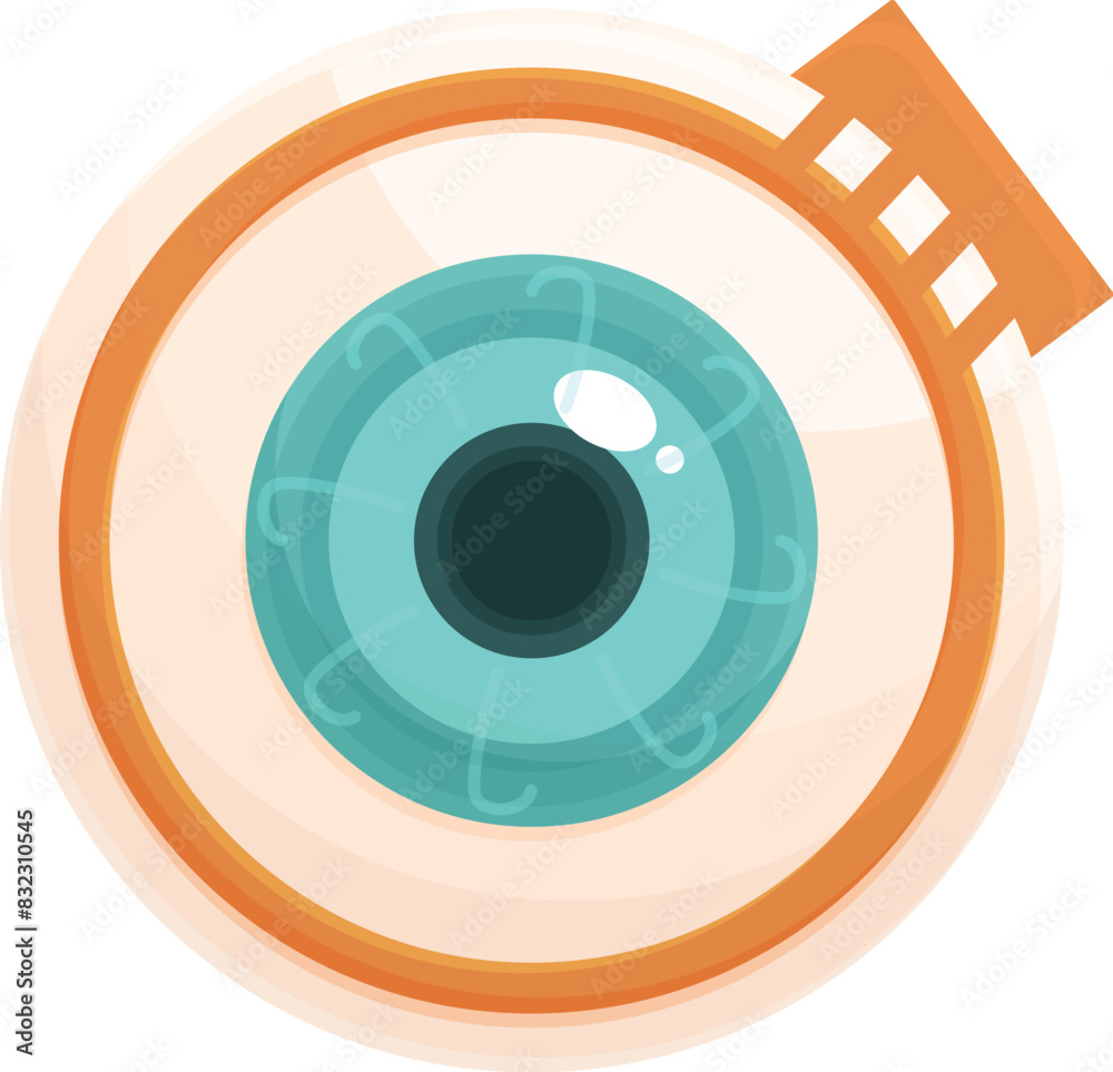 Colorful cartoon human eye illustration in vector format with stylized ...