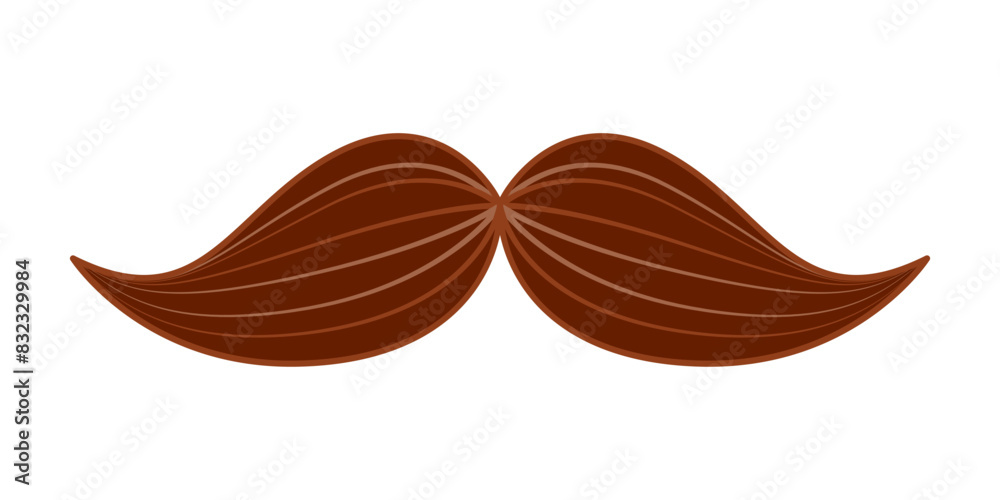 Vector illustration of brown hair mustache on transparent background ...