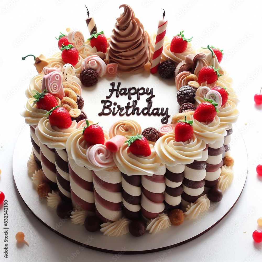 Happy birthday cake Hd Wallpaper download free. Stock Photo | Adobe Stock