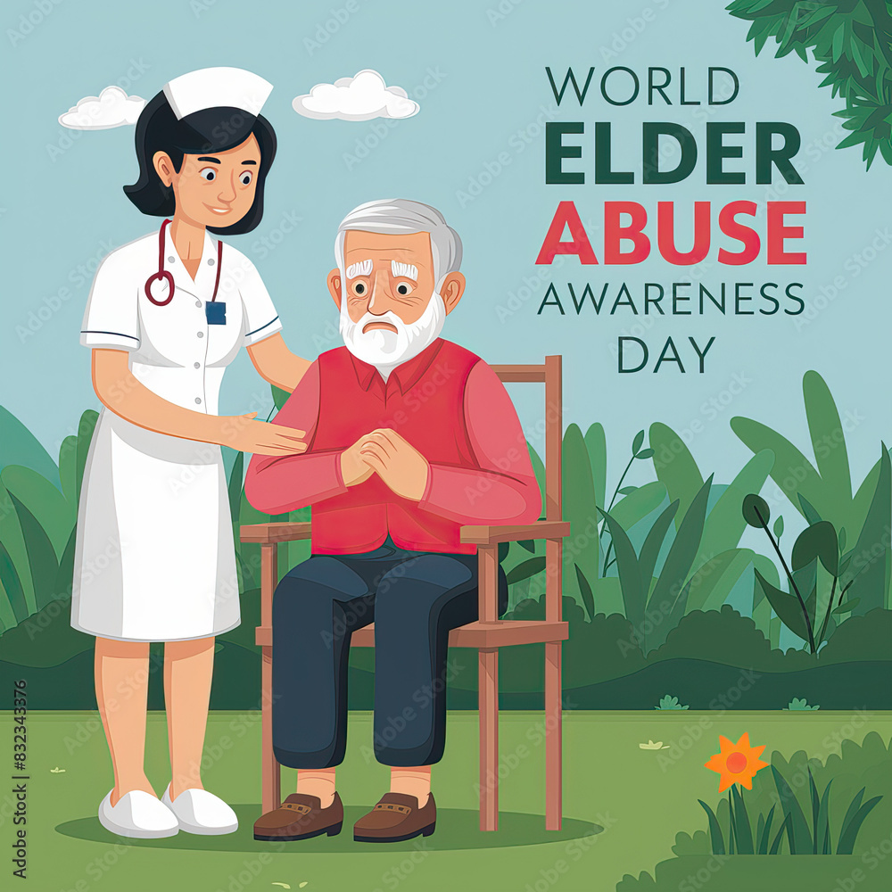 World Elder Abuse Awareness Day, illustration, World Elder Abuse ...
