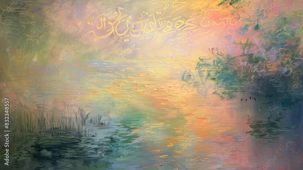 Arabic calligraphy painting for islamic art and design Stock ...