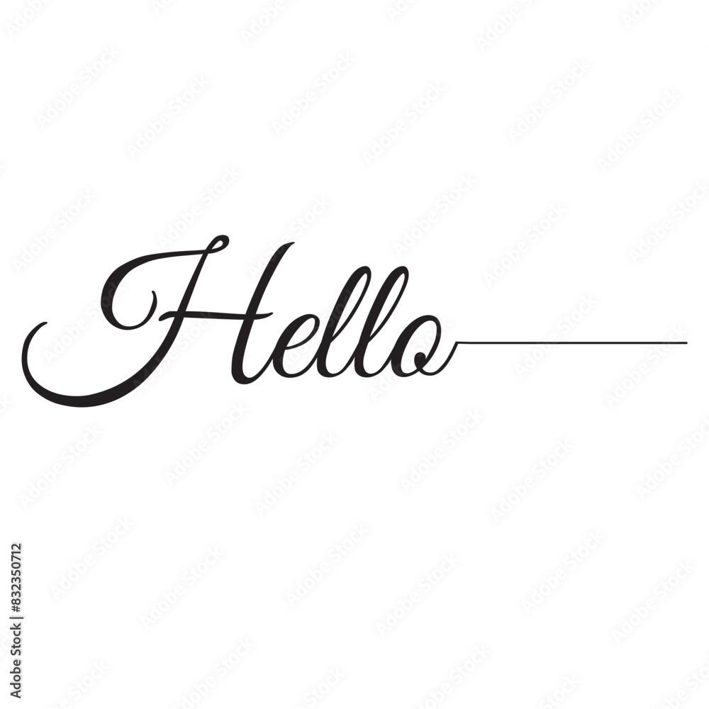 HELLO. Modern calligraphy script word hello. Hand-drawn cursive font ...