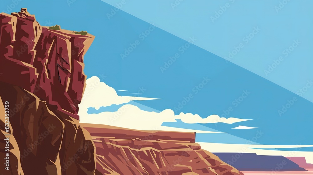 Cliff edges from the sky brochure flat design side view extreme ...