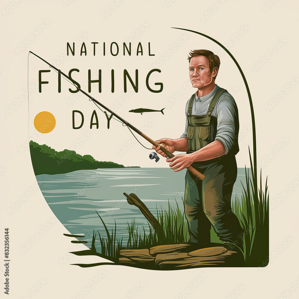 Fishing Day, National Go Fishing Day, National Go Fishing Day poster, social media poster, happy ...
