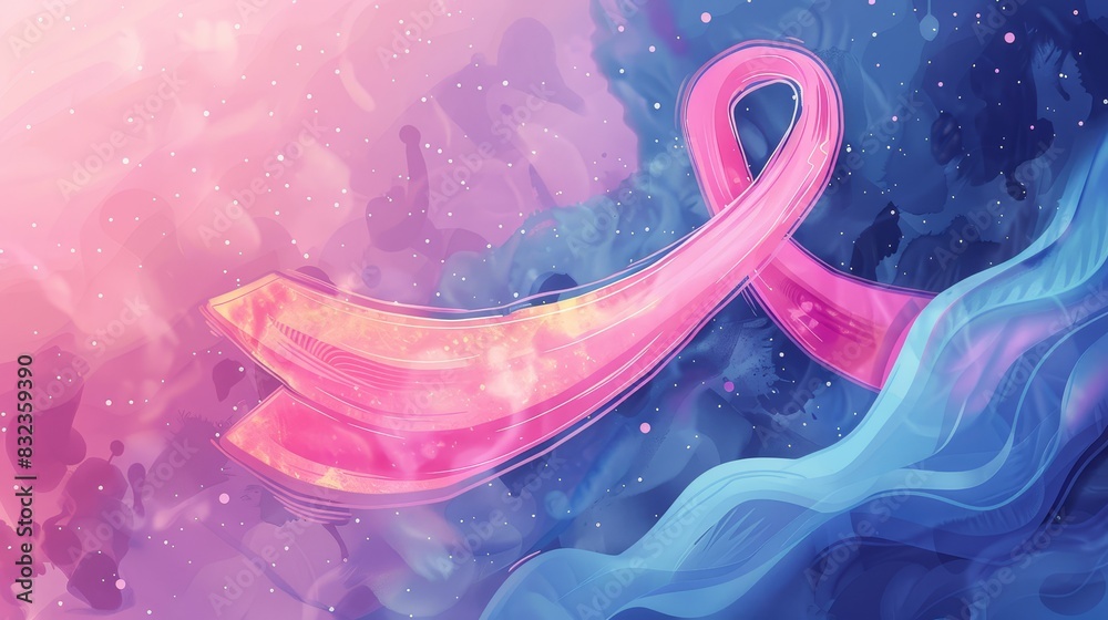 Top view flat design of a symbol of hope in the cancer journey ...