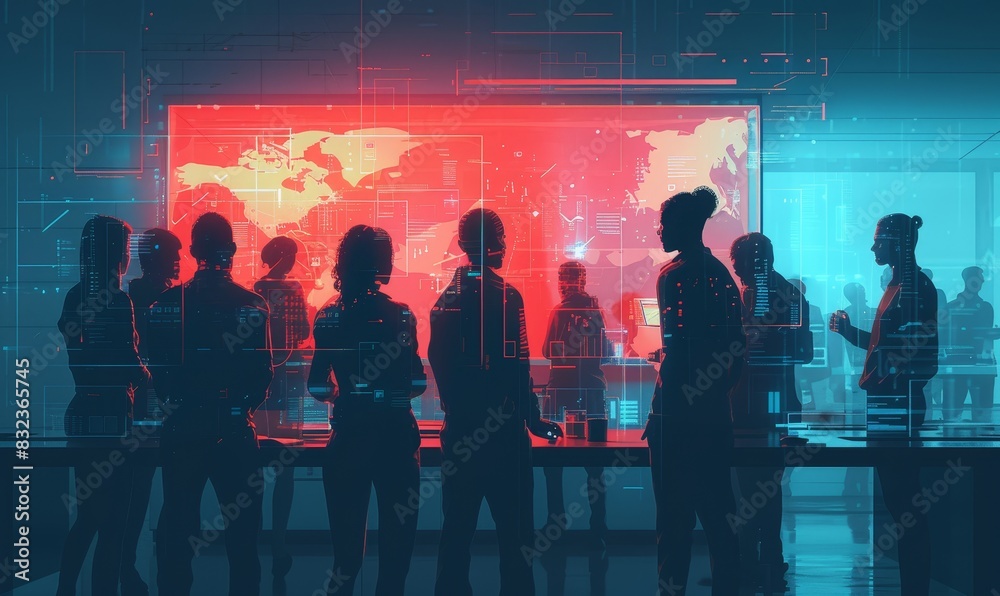 Team work concept, A compelling artwork illustrating teamwork in action ...