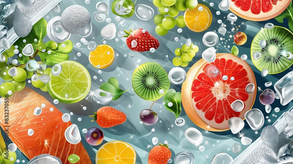 An illustration of silver nanoparticles integrated into food packaging ...
