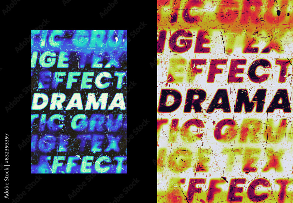 Dramatic Grunge Poster Text Effect Mockup With Generative AI Stock ...