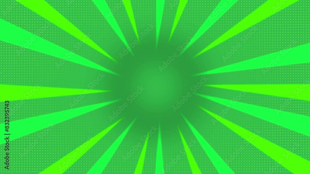 Animated comic cartoon background, with rotating ornaments. blue rays ...