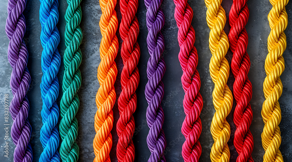 Interconnected Ropes: Artistic Teamwork Representation - Colorful braid ...