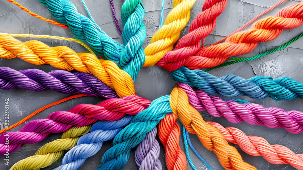 Interconnected Ropes: Artistic Teamwork Representation - Colorful braid ...