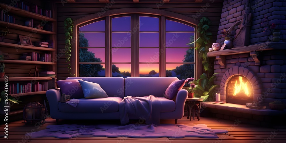 Cozy virtual living room background animation for VTuber gaming ...