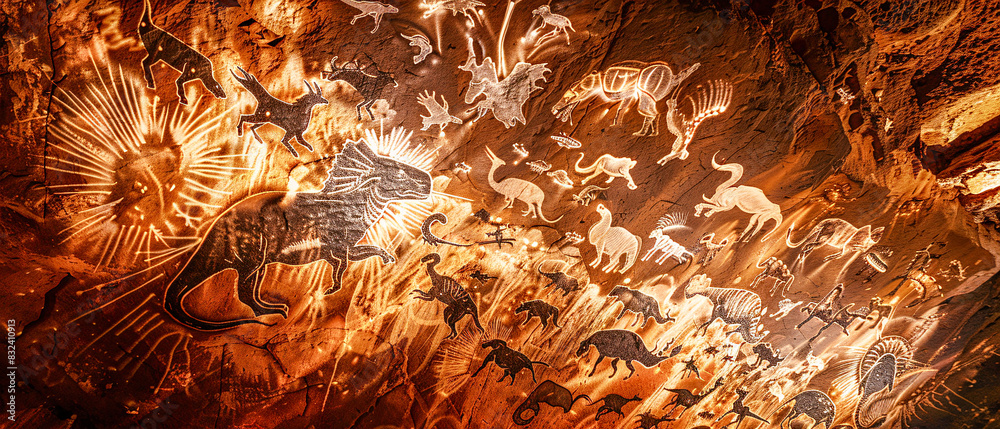 Ancient Cave Art Depicting Alien-like Figures Intricate Rock Paintings ...
