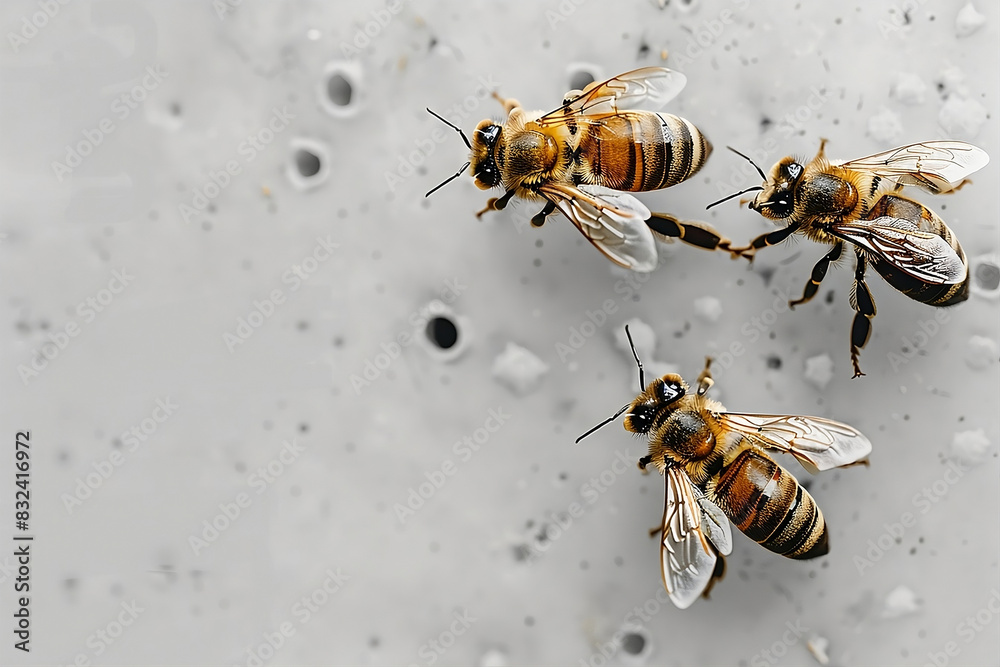 Honey and bee insect macro shot a stunning bee is flying, macro ...