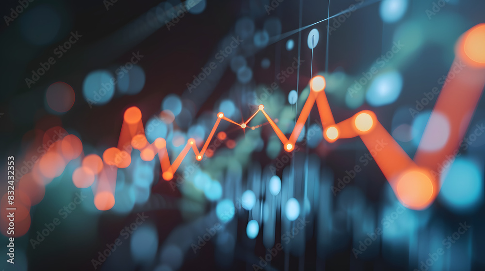 Abstract red team concept: spotlight illuminates a connected team chart ...