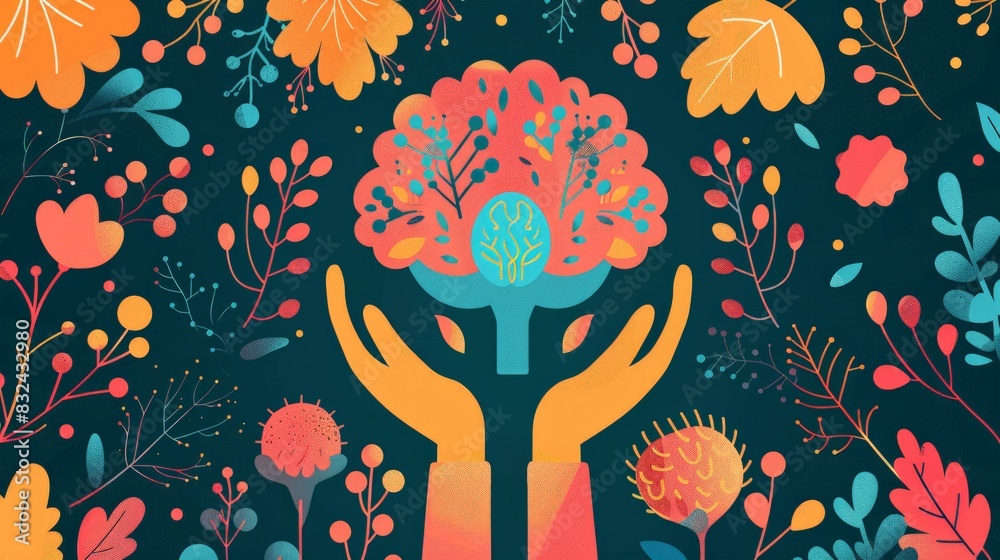 Mental Health Awareness: featuring abstract symbols of the mind ...