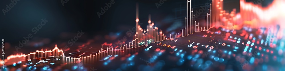 An impressive bar graph showing a sharp increase in stock values ...