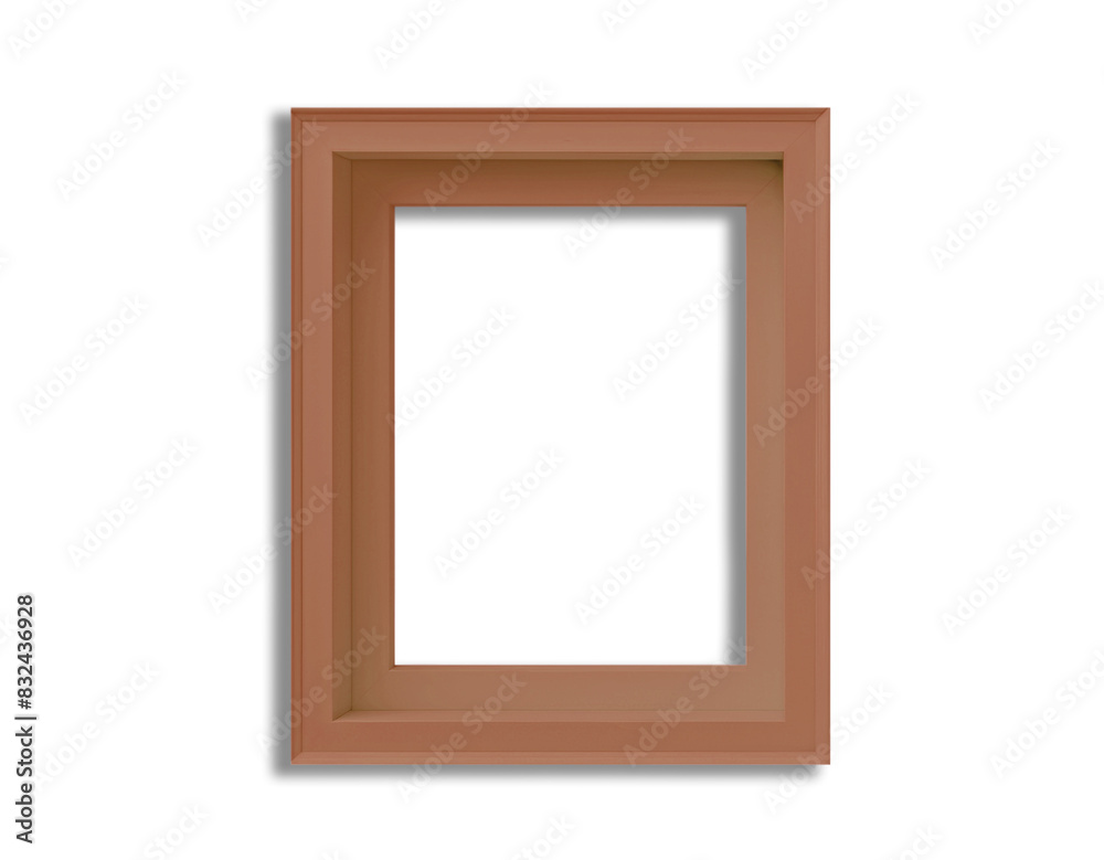 Simple brown square frame on transparent background in PNG format. This ...