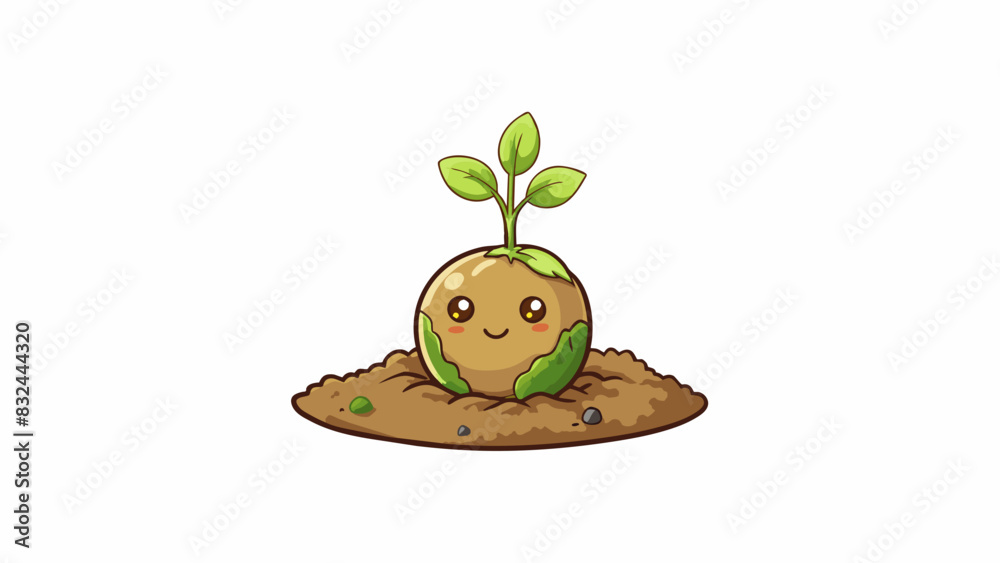 A small seed nestled in the damp soil surrounded by the protective arms ...