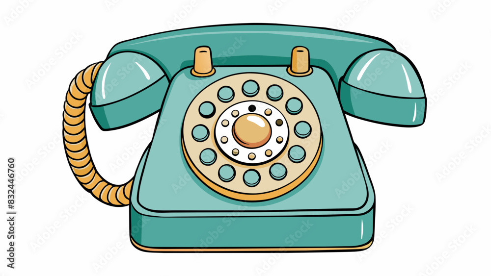 An oldfashioned rotary telephone with a black and white dial. The ...