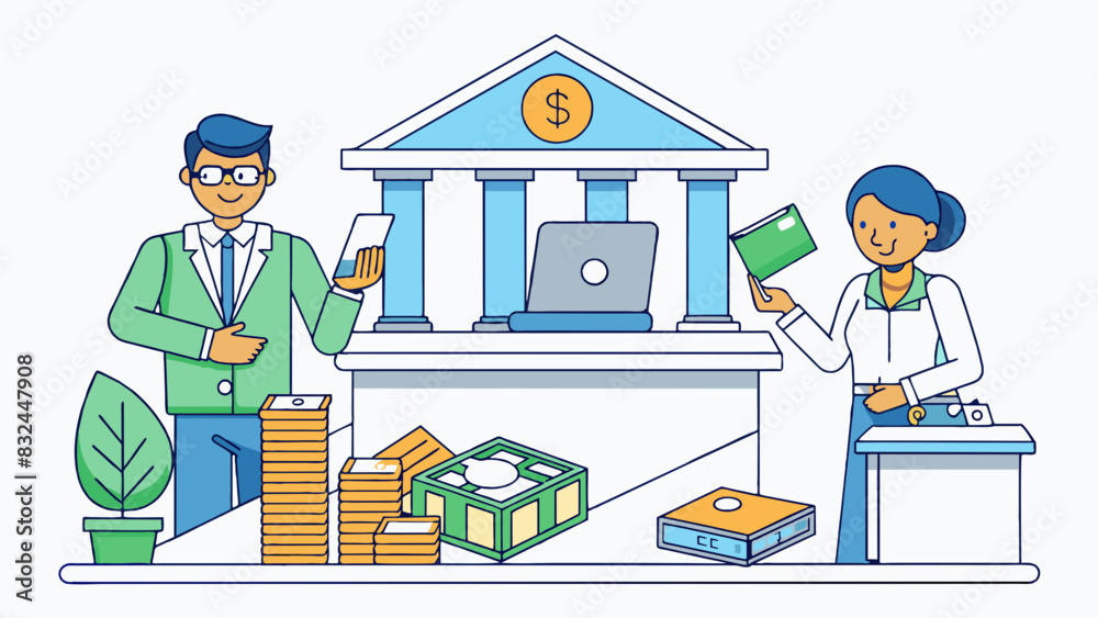 In a bustling office an employees monthly wage is electronically ...