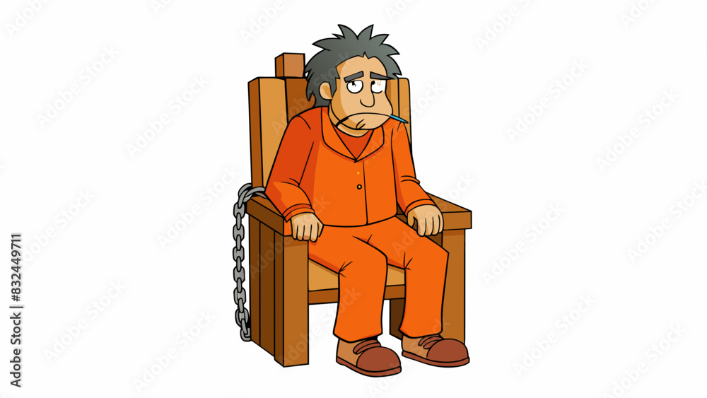 The defendant sits slumped in their chair wearing a faded orange ...