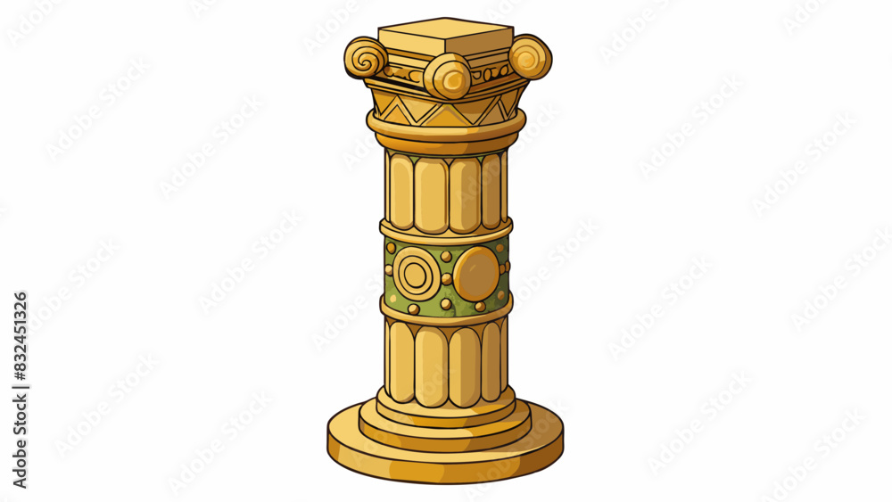 The third column is unique with intricate carvings covering its entire ...