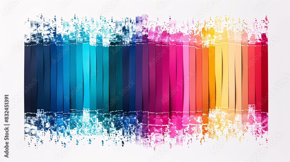 Chart showing the CMYK color mixing system with sample colors and ...