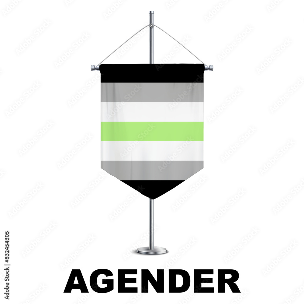 Agender Pride Medieval Vertical Flag Vector - Symbol of Gender ...