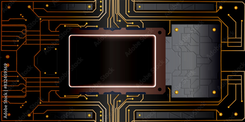 Dark brown color Light abstract technology background for computer ...